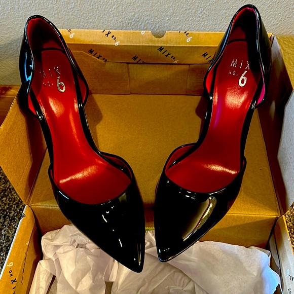 Mix No. 6 | Shoes | Mix No6 Black Patent Leather Heels | Poshmark